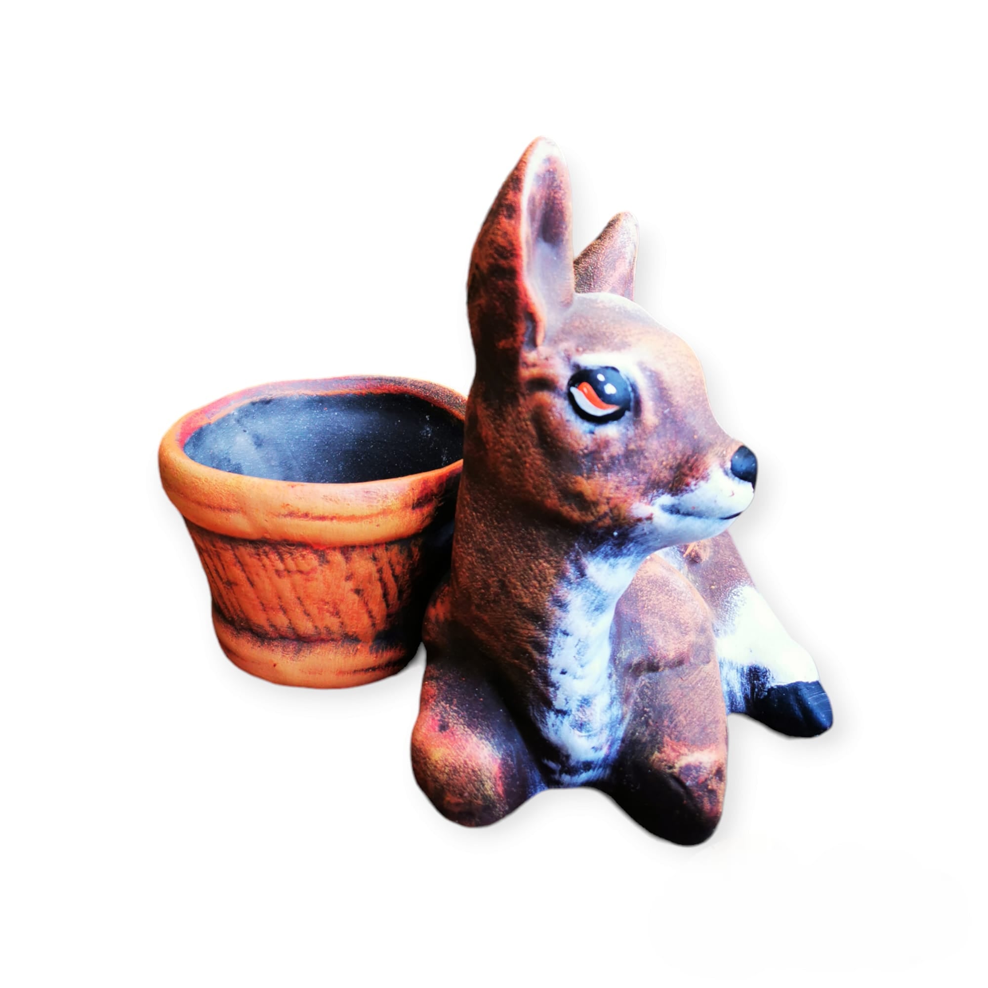 Matrita pui caprioara sezand cu ghiveci – Matrite Silicon