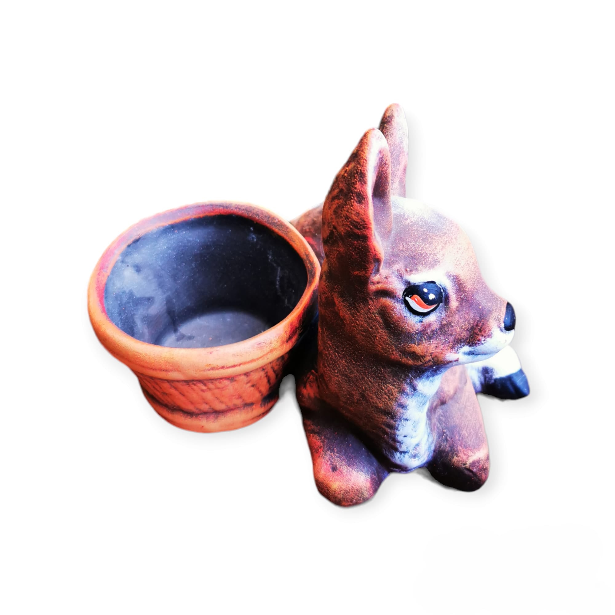 Matrita pui caprioara sezand cu ghiveci – Matrite Silicon