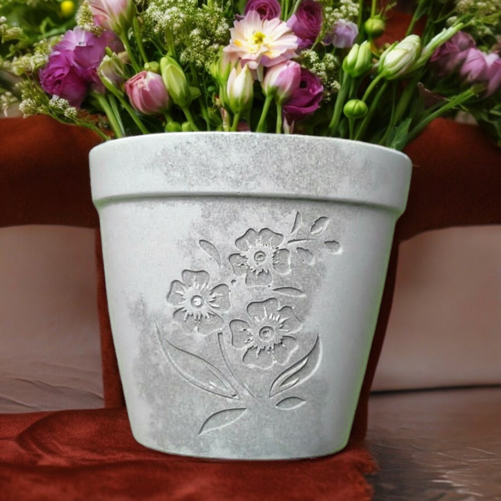 Matrita jumatate ghiveci cu model floral – Matrite Silicon